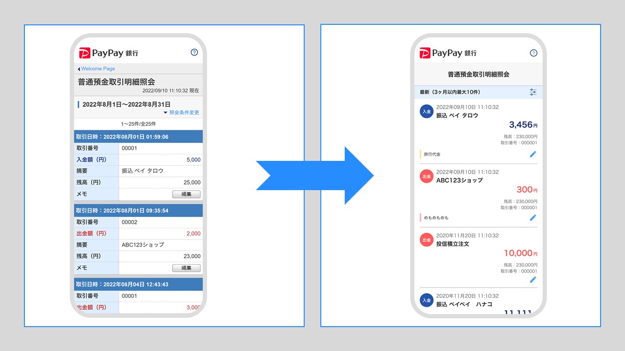 PayPay銀、バンキングアプリデザイン変更第2弾 | NCB Library 金融・決済の ”なぜ?!” が見える