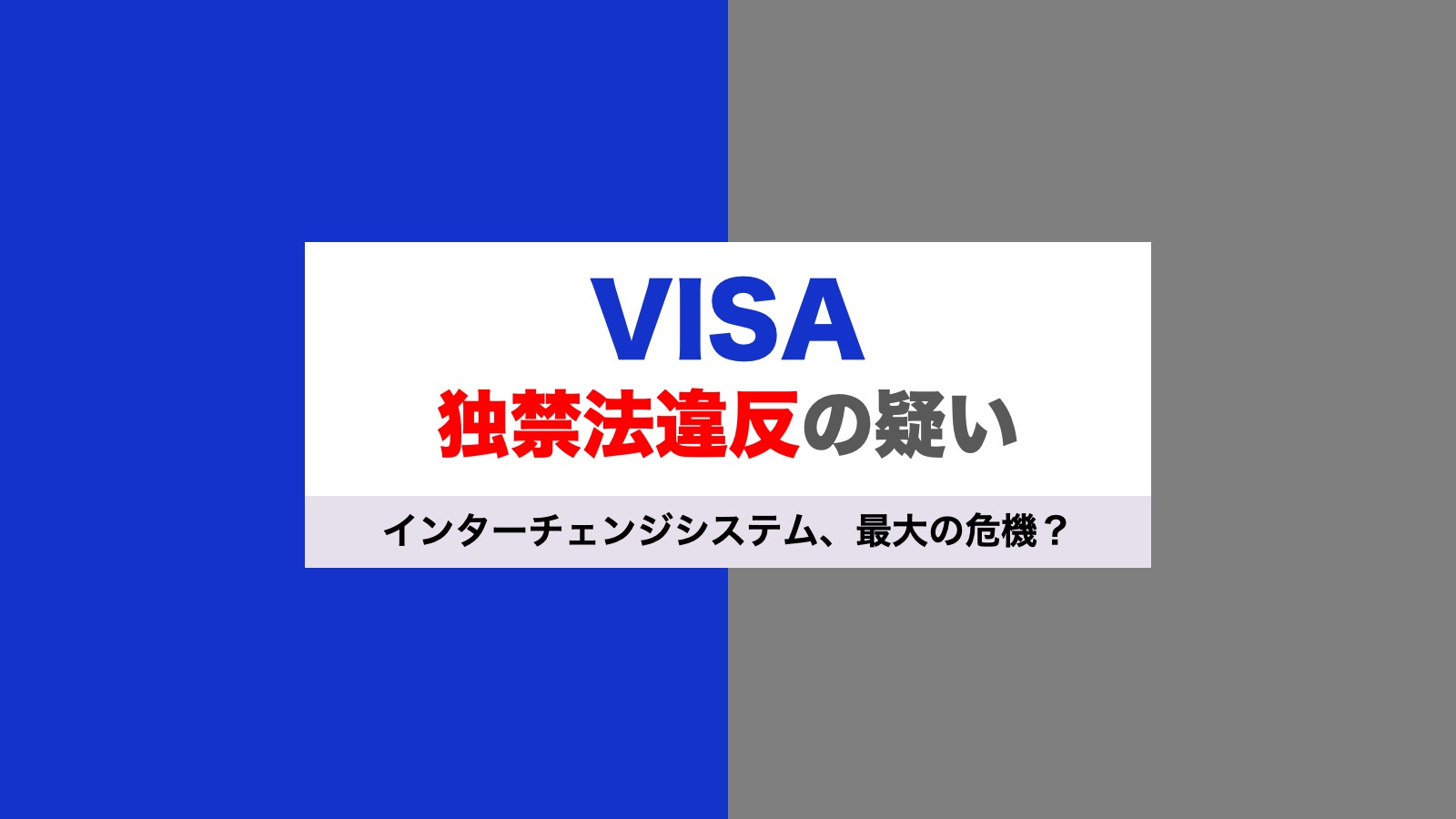 【衝撃】Visa 日本法人 独占禁止法違反の疑いは、一体どういうことなのか | NCB Library 金融・決済の ”なぜ?!” が見える