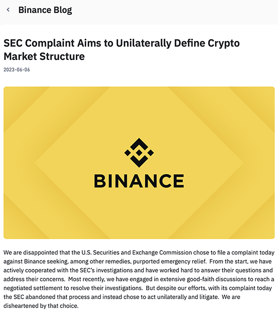 Binance提訴で暗号資産業界に暗雲 | NCB Library 金融・決済の ”なぜ?!” が見える